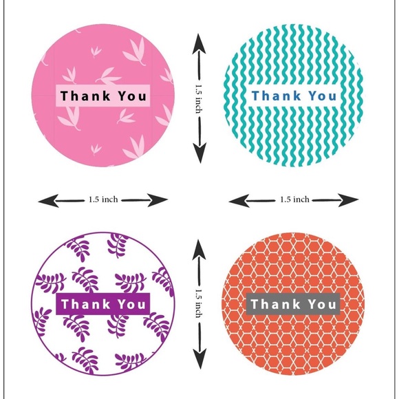 Office | Thank You Round Stickers 10 Pack 5 Desings | Poshmark